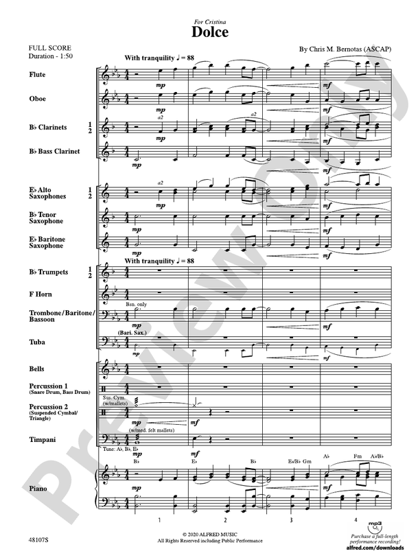 Dolce: Score: Concert Band Score - Digital Sheet Music Download