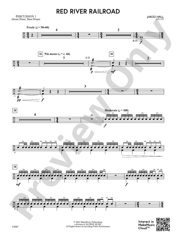Red River Railroad: 1st Percussion: 1st Percussion Part - Digital Sheet ...