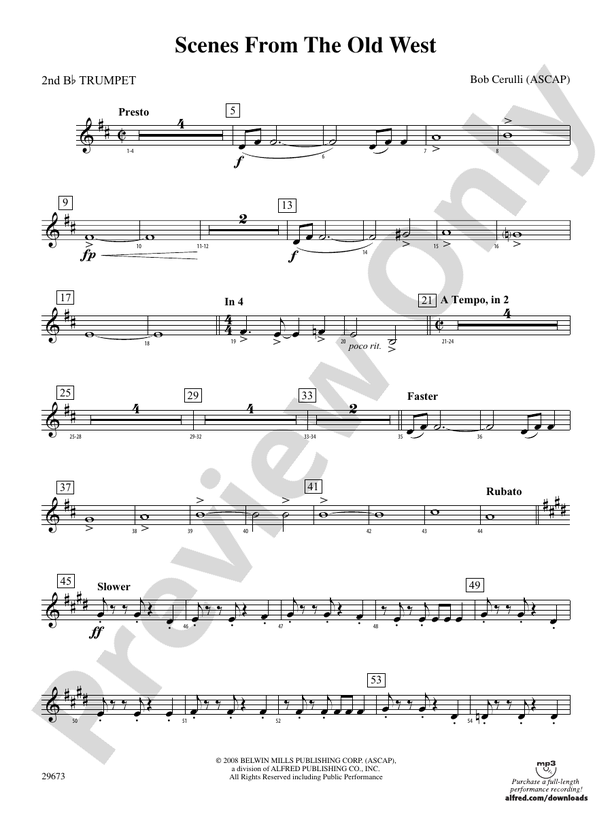 Scenes from the Old West: 2nd B-flat Trumpet: 2nd B-flat Trumpet Part ...