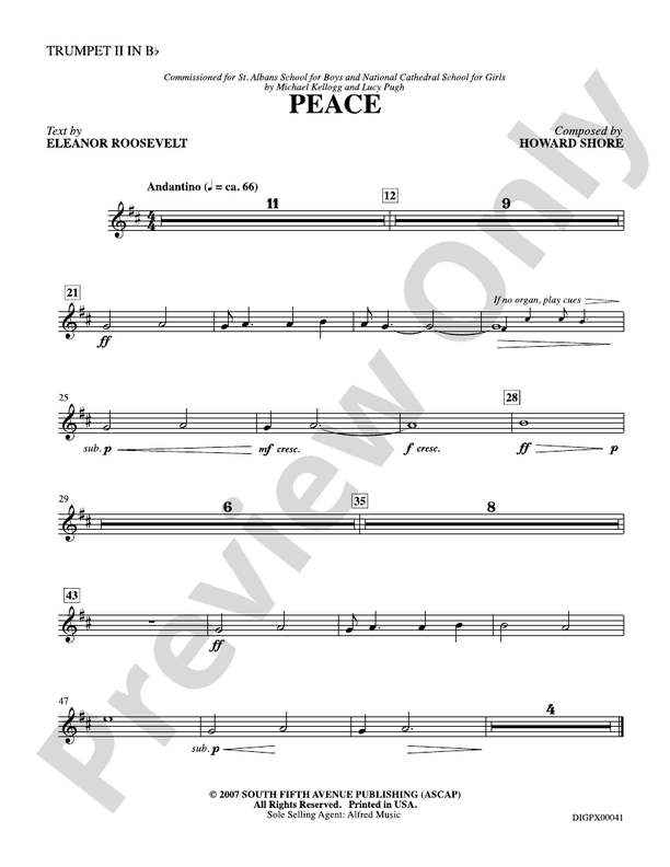 Peace: 2nd B-flat Trumpet: 2nd B-flat Trumpet Part - Digital Sheet ...