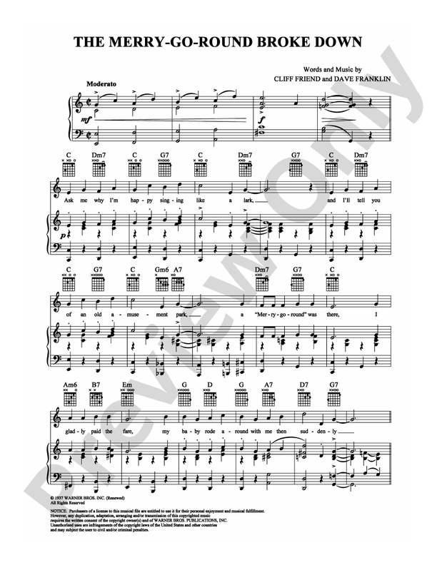 The Merry-Go-Round Broke Down: Piano/Vocal/Chords: Merry Melodies ...