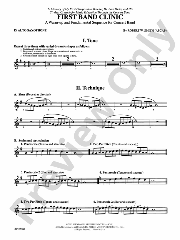 First Band Clinic (A Warm-Up and Fundamental Sequence for Concert Band ...