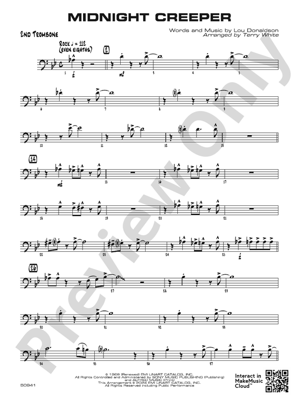 Midnight Creeper: 2nd Trombone: 2nd Trombone Part - Digital Sheet Music Download