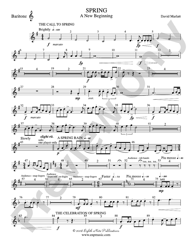 Spring (A New Beginning): Baritone T.C.: Baritone T.C. Part - Digital ...