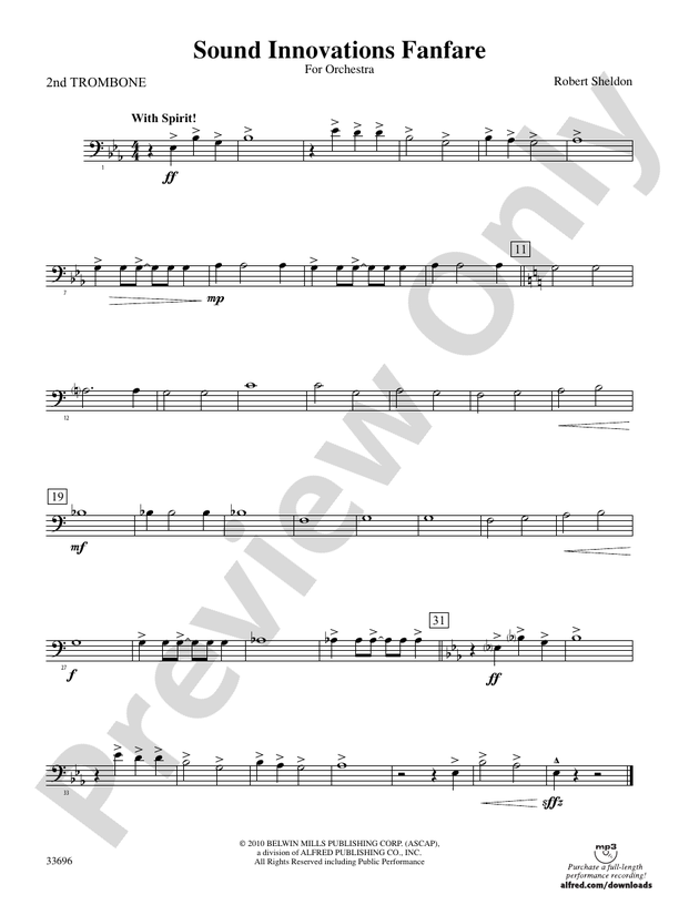 Sound Innovations Fanfare: 2nd Trombone: 2nd Trombone Part - Digital Sheet Music Download