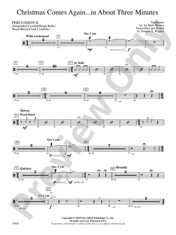 Christmas Comes Again ... in About Three Minutes: 2nd Percussion: 2nd ...