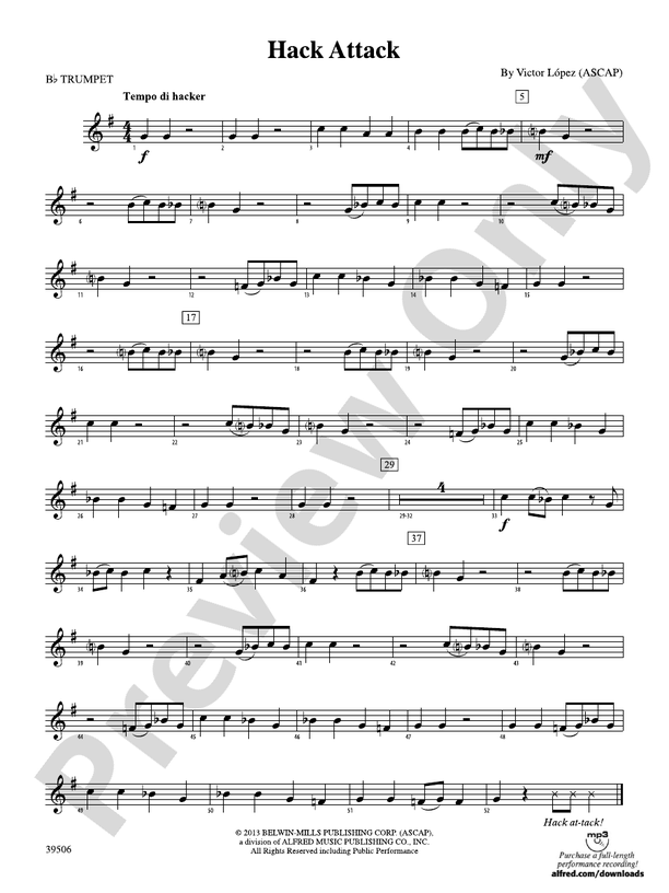 Hack Attack: 1st B-flat Trumpet: 1st B-flat Trumpet Part - Digital ...