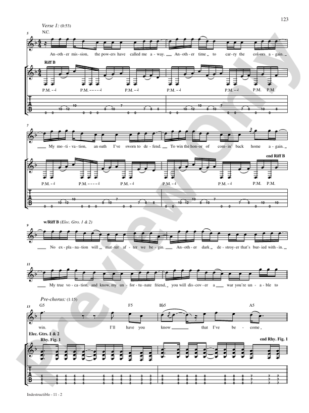 Indestructible: Guitar: Disturbed - Digital Sheet Music Download