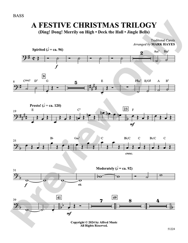 A Festive Christmas Trilogy: String Bass: String Bass Part - Digital ...