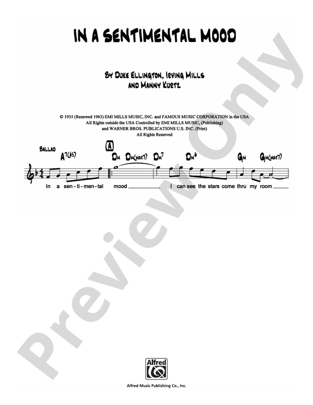 In A Sentimental Mood: Lead Sheet: Duke Ellington - Digital Sheet Music ...