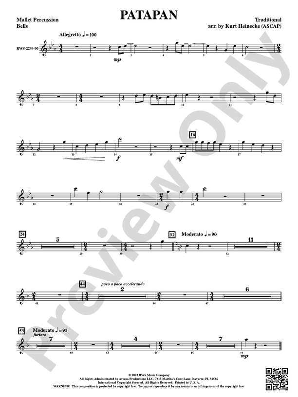 Patapan: 1st Mallet Percussion: 1st Mallet Percussion Part - Digital ...