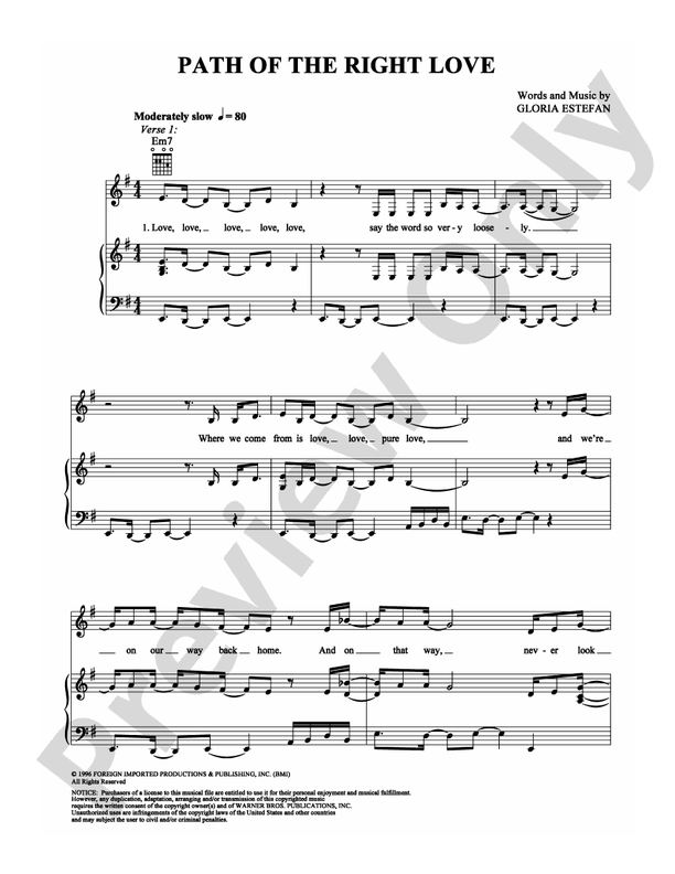 Path of the Right Love: Piano/Vocal/Chords: Gloria Estefan - Digital ...