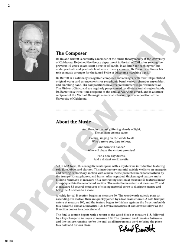 Ancient Visions: Score: Concert Band Score: Roland Barrett - Digital ...