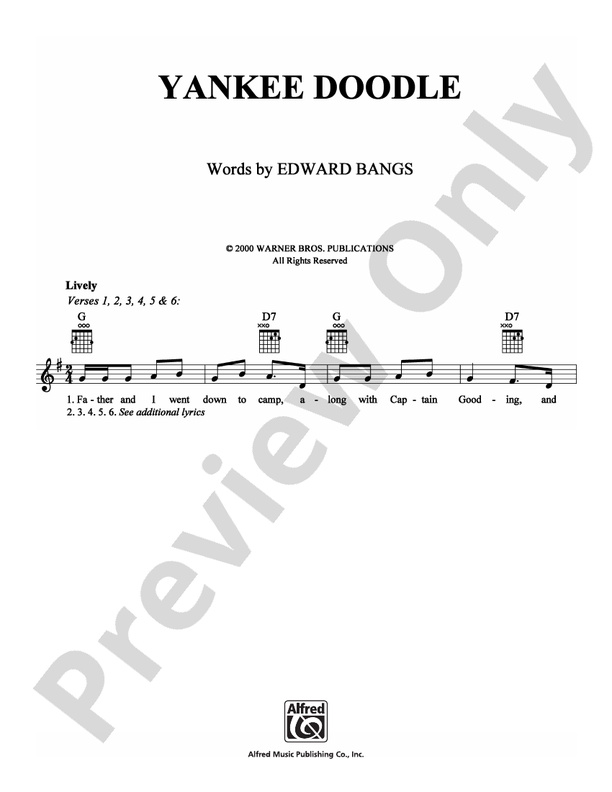 Yankee Doodle: Lead Sheet: Edward Bangs - Digital Sheet Music Download