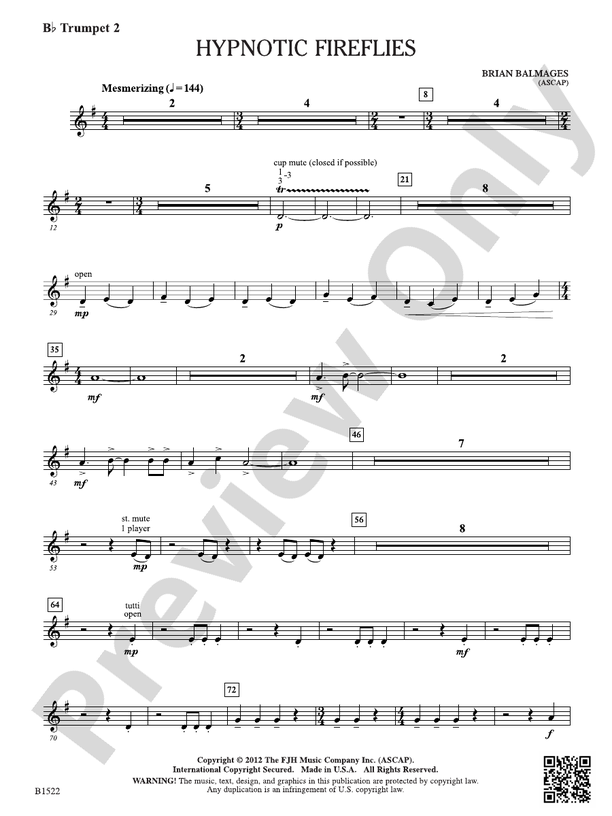 Hypnotic Fireflies: B-flat Trumpet 2: B-flat Trumpet 2 Part: Brian ...