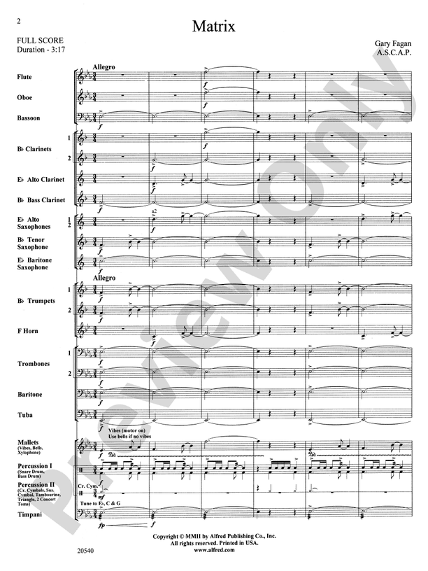 Matrix: Score: Concert Band Score - Digital Sheet Music Download