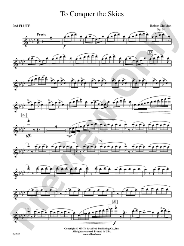 To Conquer the Skies: 2nd Flute: 2nd Flute Part - Digital Sheet Music ...