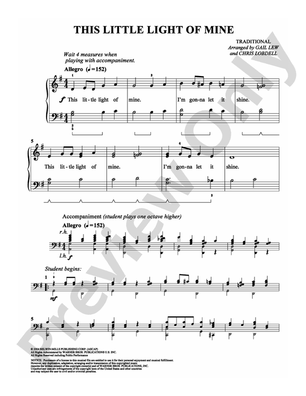 This Little Light of Mine: Easy Piano: Traditional - Digital Sheet ...