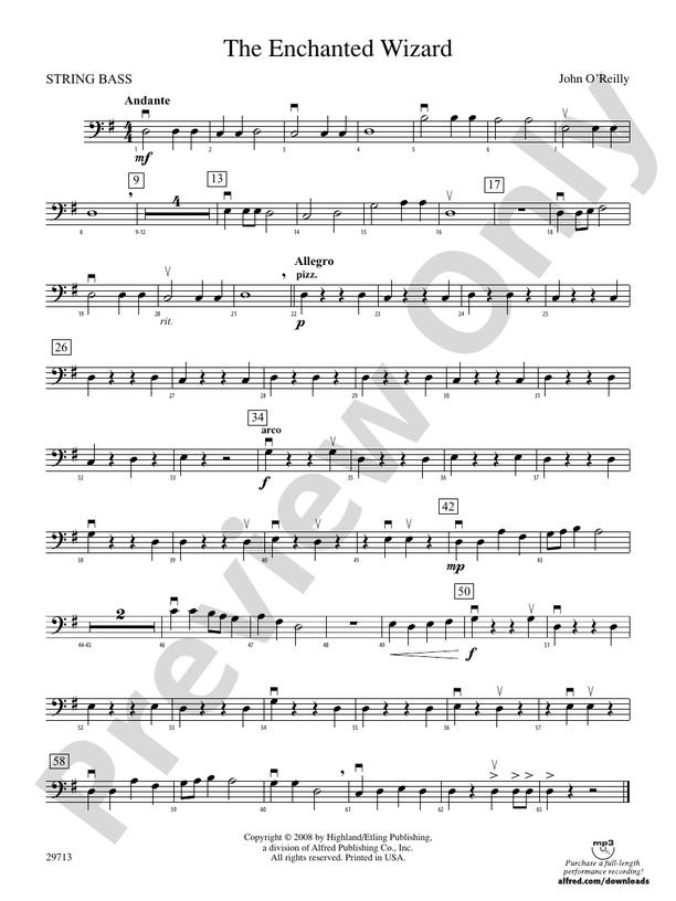 The Enchanted Wizard: String Bass: String Bass Part - Digital Sheet Music Download