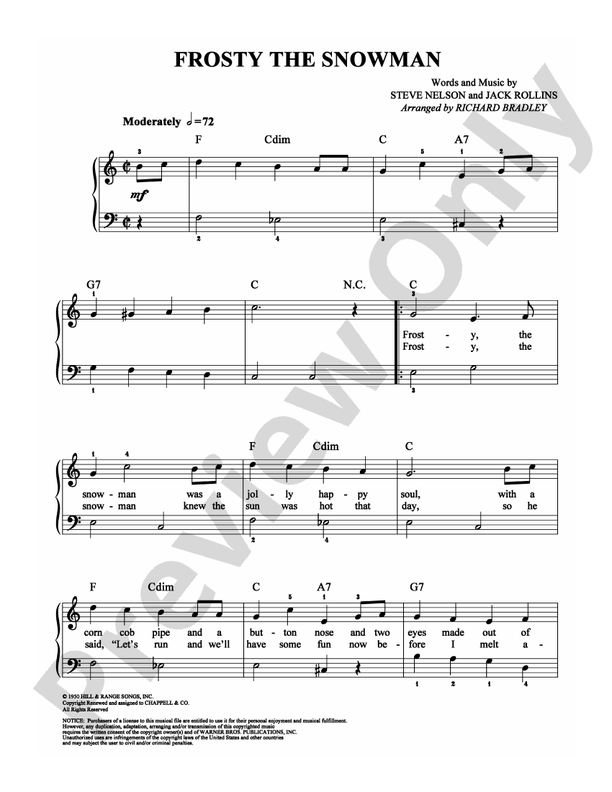 Frosty the Snowman: Easy Piano: Steve Nelson - Digital Sheet Music Download