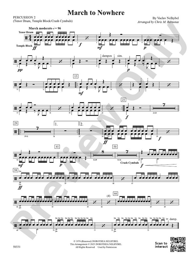 March to Nowhere: 2nd Percussion: 2nd Percussion Part - Digital Sheet ...