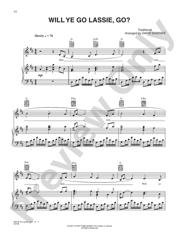 Will Y Go Lassie, Go?: Piano/Vocal/Chords: The High Kings - Digital ...