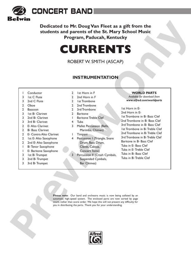 Currents: Concert Band Conductor Score & Parts: Robert W. Smith ...