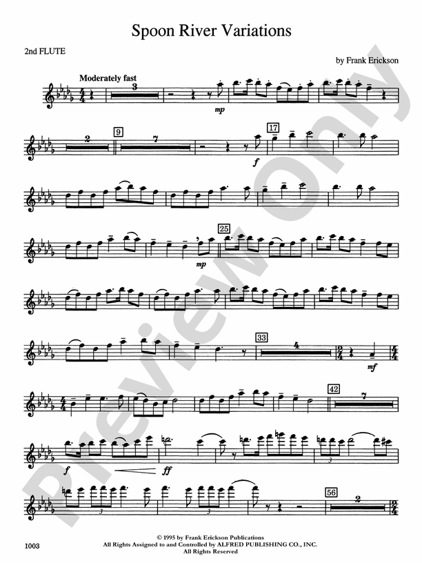 Spoon River Variations: 2nd Flute: 2nd Flute Part - Digital Sheet Music Download