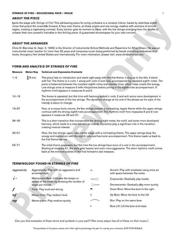 Strings of Fire: Violin Educational Pack: Violin Educational Pack Part ...