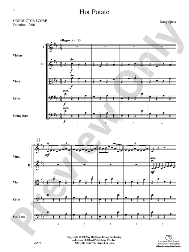 Hot Potato: Score: String Orchestra Score - Digital Sheet Music Download
