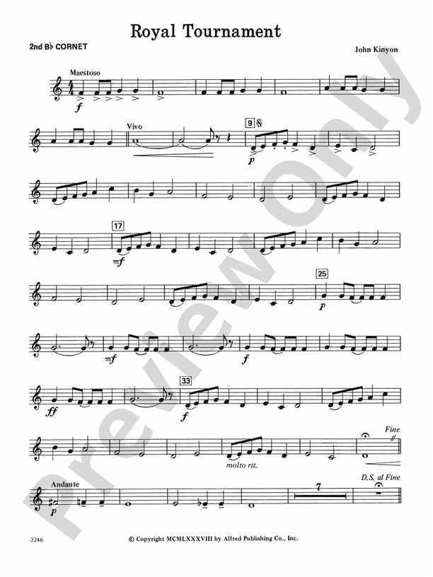 Royal Tournament: 2nd B-flat Cornet: 2nd B-flat Cornet Part - Digital Sheet Music Download