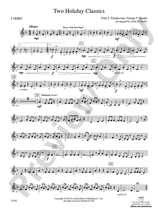 Two Holiday Classics: 1st F Horn: 1st F Horn Part - Digital Sheet Music ...