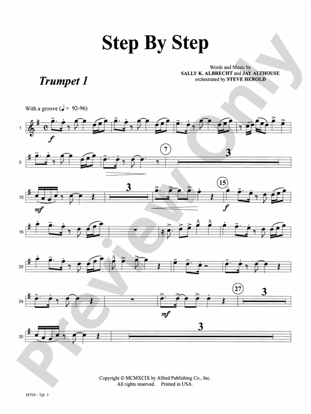 Step by Step: 1st B-flat Trumpet: 1st B-flat Trumpet Part - Digital Sheet Music Download