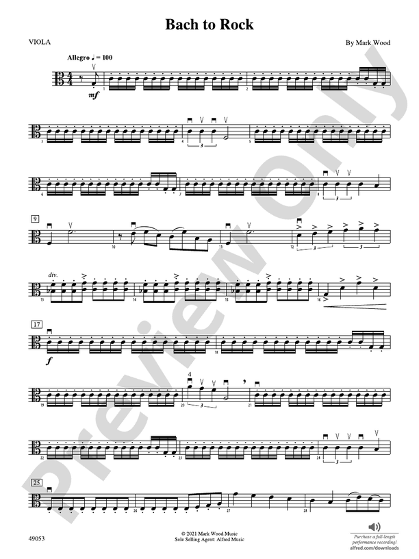 Bach to Rock: Viola: Viola Part - Digital Sheet Music Download