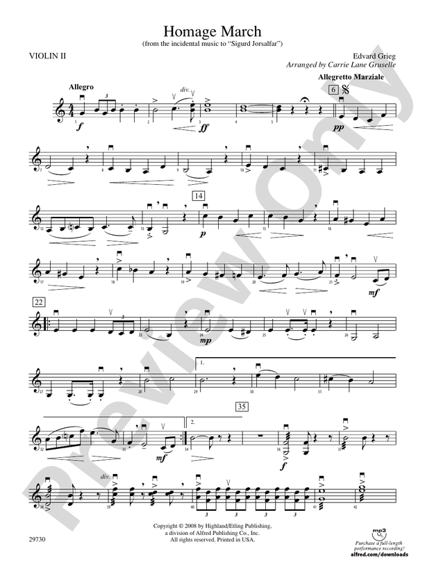 Homage March (from the incidental music to Sigurd Jorsalfar): 2nd ...