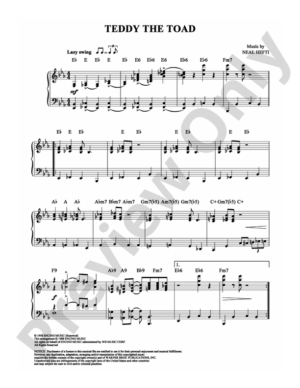 Teddy the Toad: Piano: Neal Hefti - Digital Sheet Music Download