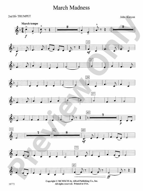 March Madness: 2nd B-flat Trumpet: 2nd B-flat Trumpet Part - Digital ...