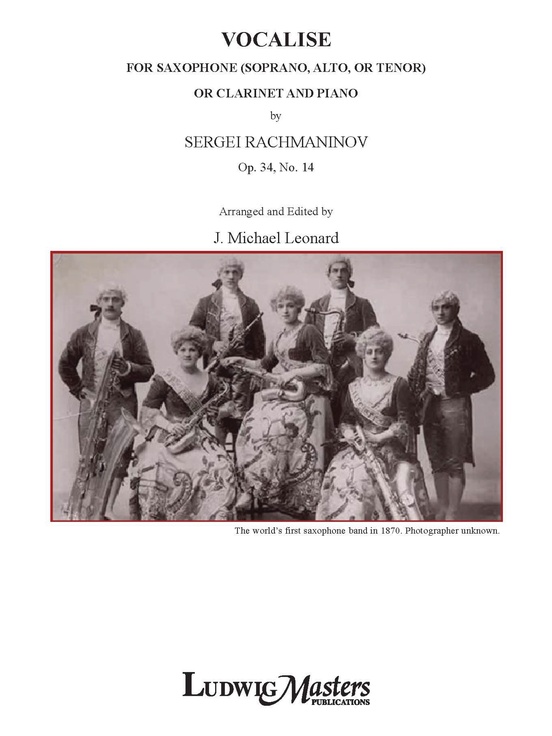 Vocalise, Op. 34, No. 14: All Saxophones, Solo with Piano, Book: Sergei ...