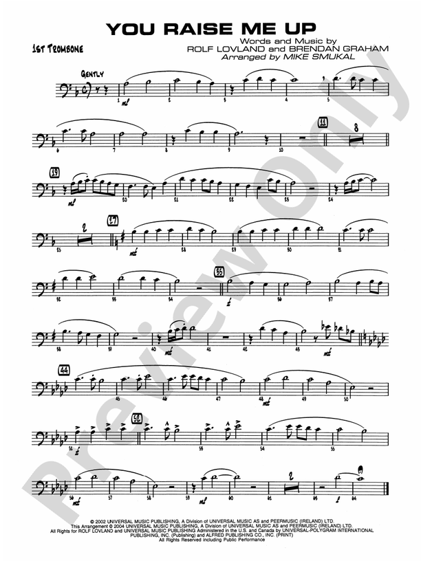 You Raise Me Up: 1st Trombone: 1st Trombone Part - Digital Sheet Music ...