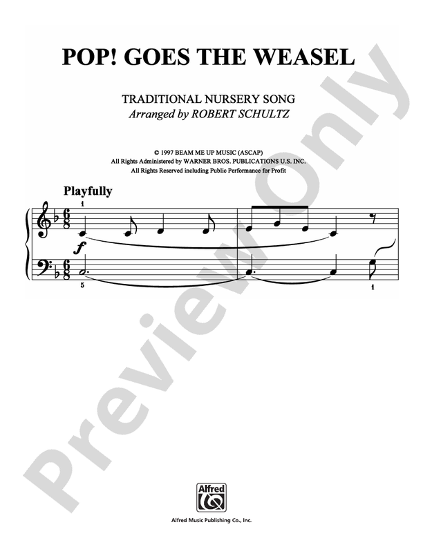 Pop! Goes the Weasel: Easy Piano: Traditional - Digital Sheet Music Download
