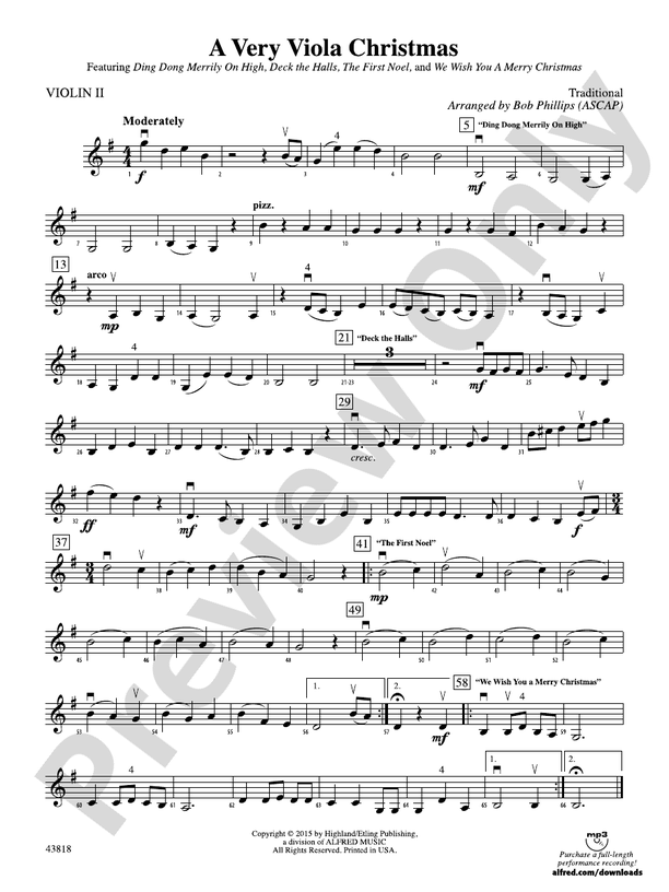 A Very Viola Christmas: 2nd Violin: 2nd Violin Part - Digital Sheet ...