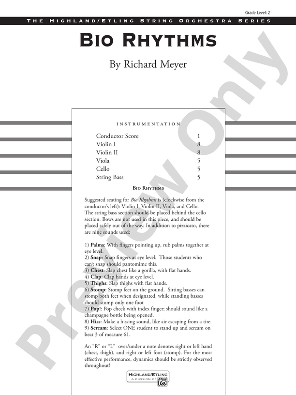 Bio Rhythms: Score: String Orchestra Score - Digital Sheet Music Download