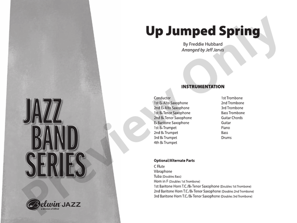 Up Jumped Spring: Jazz Ensemble Conductor Score & Parts: Freddie Hubbard - Digital Sheet Music ...