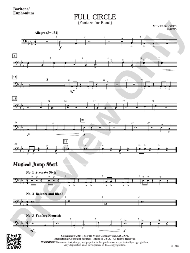 Full Circle: Baritone/Euphonium: Baritone/Euphonium Part: Mekel Rogers - Digital Sheet Music ...