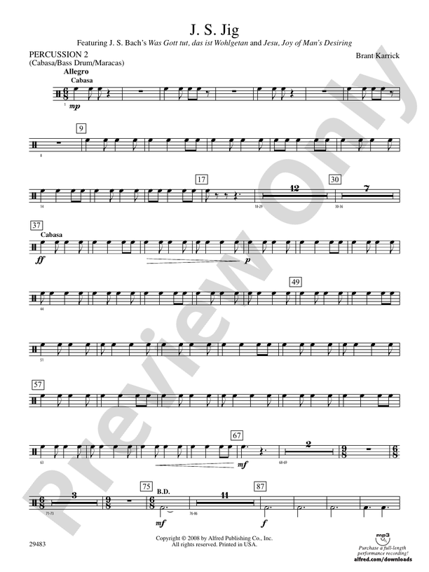 J.S. Jig: 2nd Percussion: 2nd Percussion Part - Digital Sheet Music ...