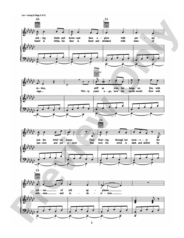 Losing It: Piano/Vocal/Chords: Rush - Digital Sheet Music Download