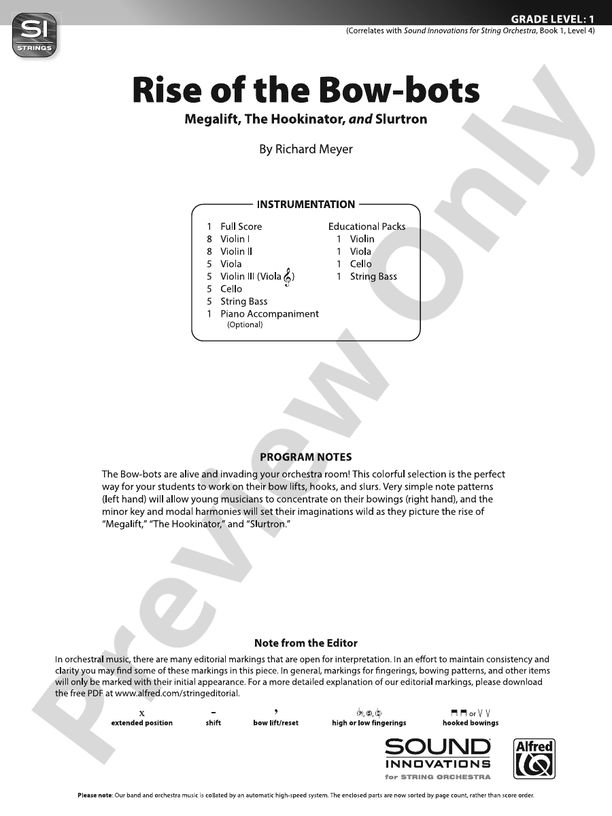 Rise of the Bow-bots: String Orchestra Conductor Score & Parts: Richard Meyer - Digital Sheet ...