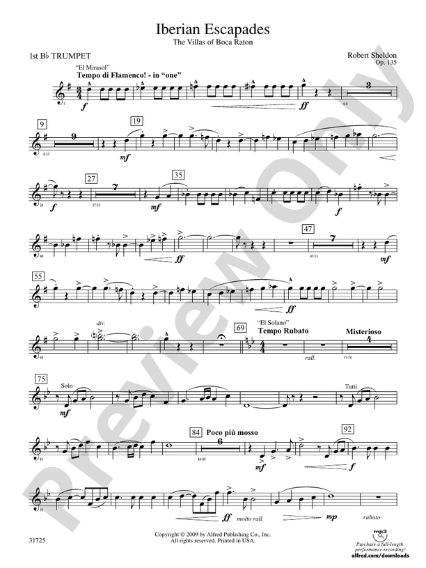 Iberian Escapades: 1st B-flat Trumpet: 1st B-flat Trumpet Part - Digital Sheet Music Download
