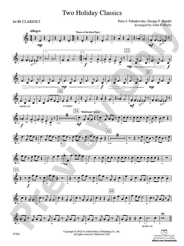 Two Holiday Classics: 1st B-flat Clarinet: 1st B-flat Clarinet Part ...