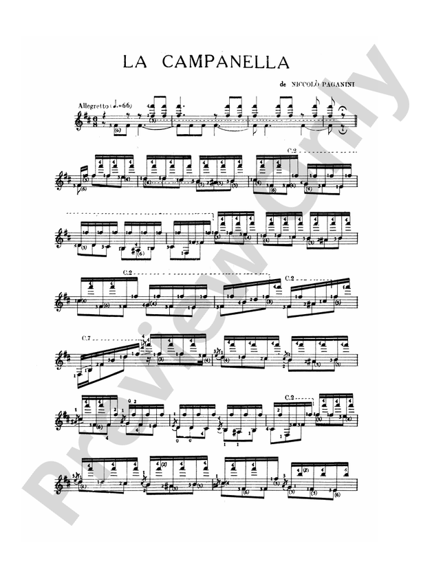 Paganini: La Campanella: La Campanella Part - Digital Sheet Music Download
